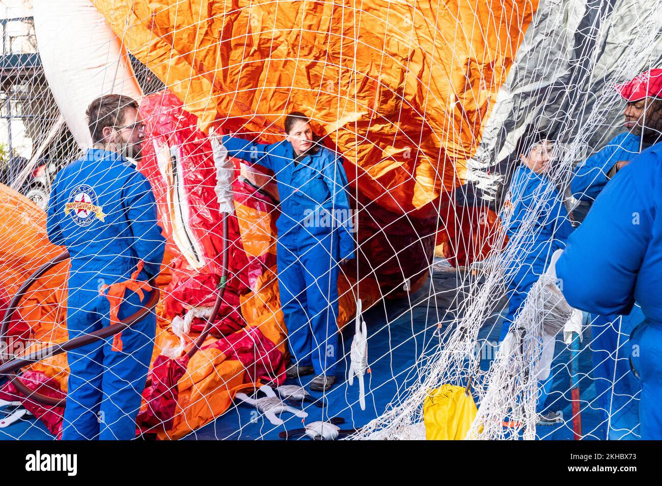 New York, United States. 23rd Nov, 2022. A balloon being prepared at ...