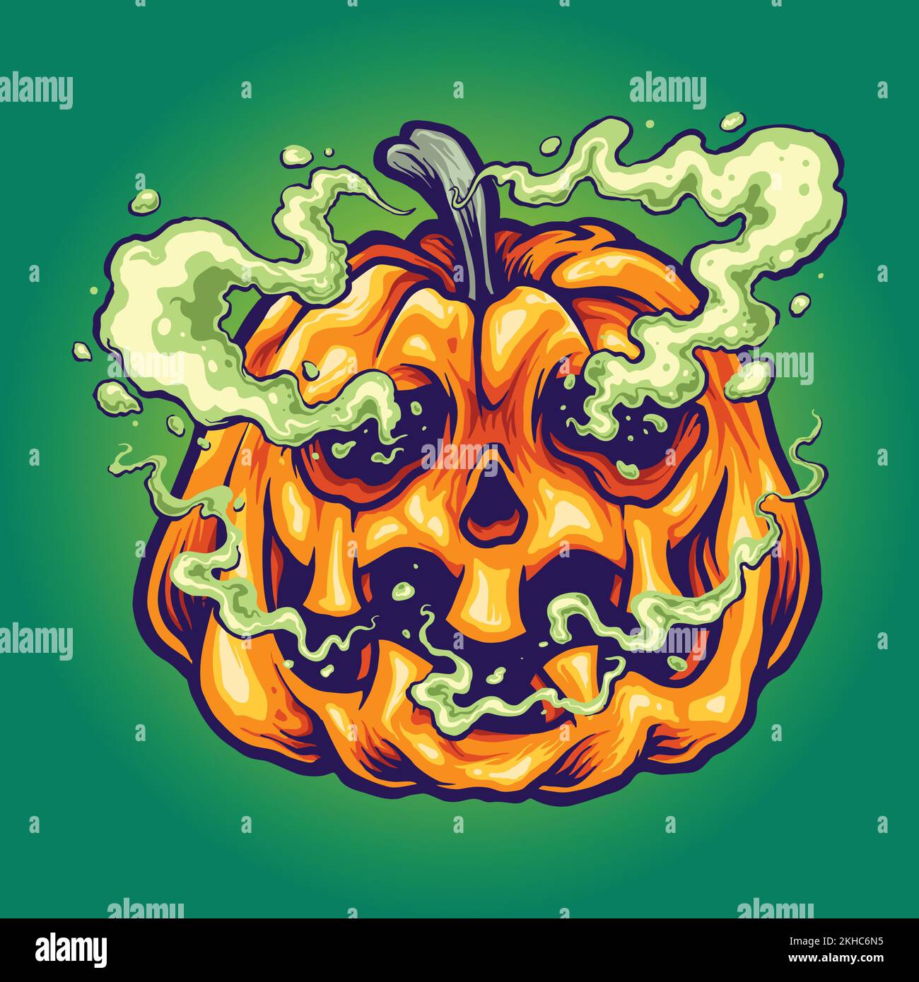 Smoke bomb pumpkin halloween illustration vector illustrations for your ...
