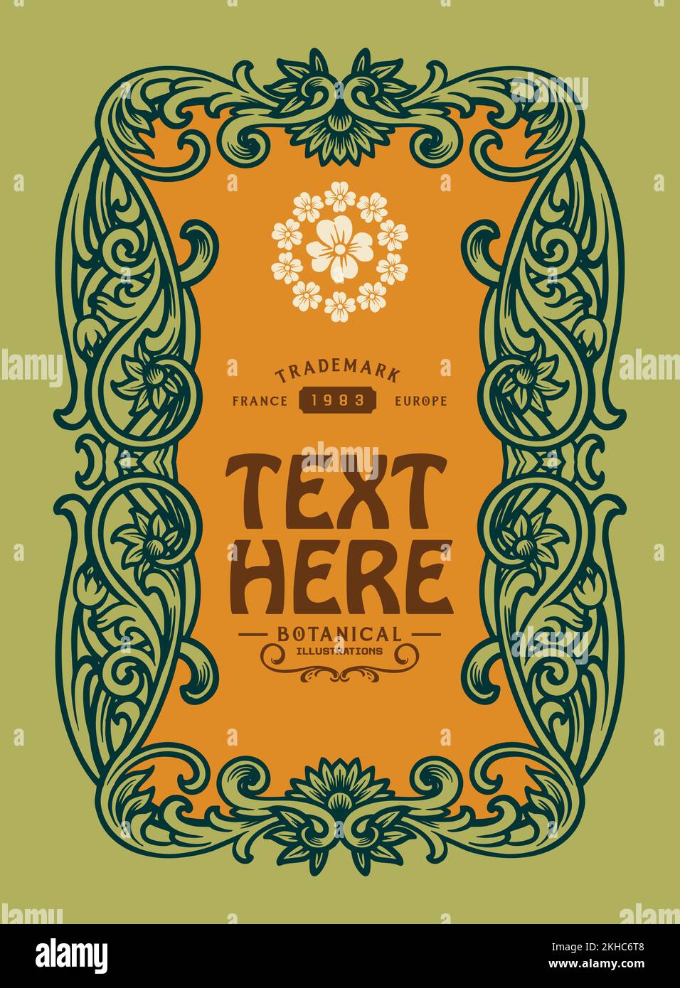 Art nouveau elegant frame vintage illustration vector illustrations for ...