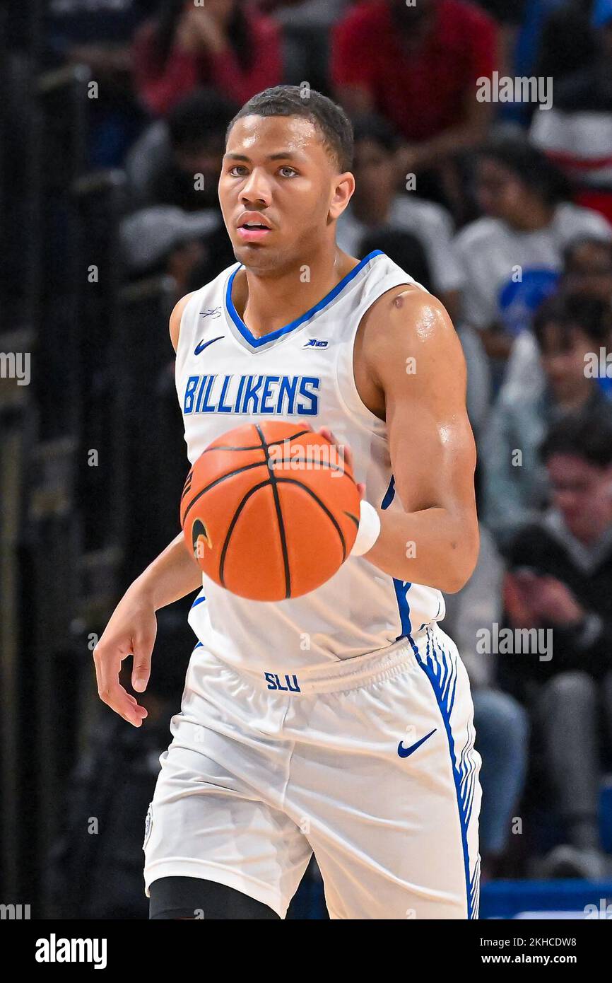 NOVEMBER 23, 2022: Saint Louis Billikens guard Javon Pickett (4) brings ...