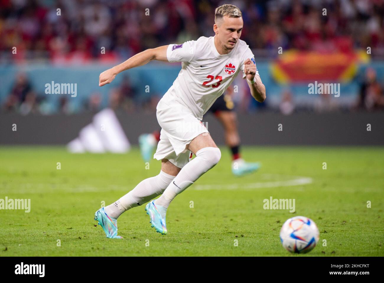 Liam Millar of Canada during the FIFA World Cup Qatar 2022 Group F ...