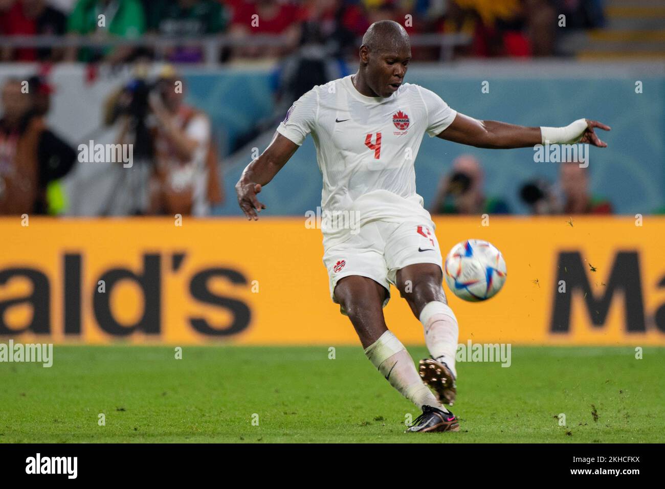 Kamal Miller of Canada during the FIFA World Cup Qatar 2022 Group F ...