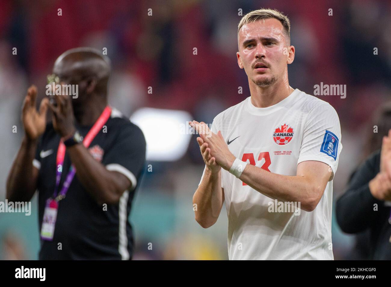 Liam Millar of Canada during the FIFA World Cup Qatar 2022 Group F ...