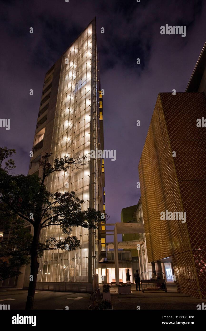 Tokyo International Exchange Center residences evening Odaiba Tokyo ...