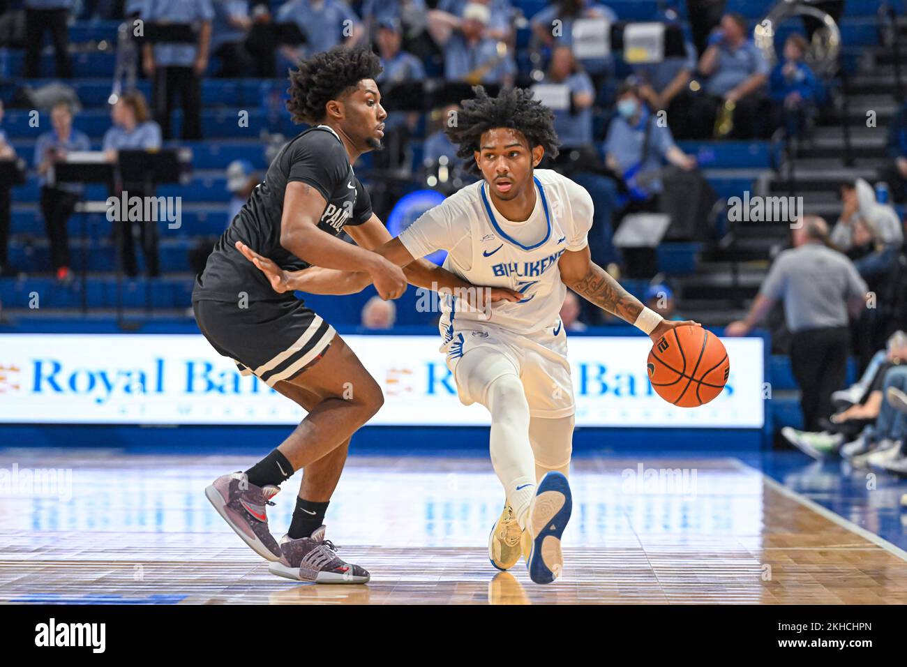NOVEMBER 23, 2022: Paul Quinn Tigers guard TJ Mingo (4) tries to stop ...