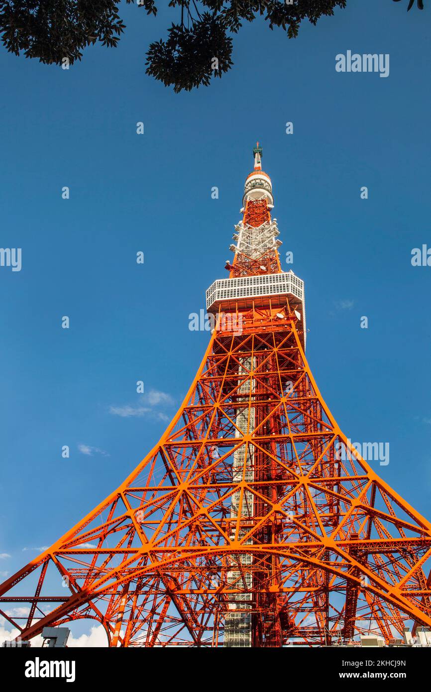 Tokyo Tower from below in Minato, Tokyo, Japan Stock Photo - Alamy