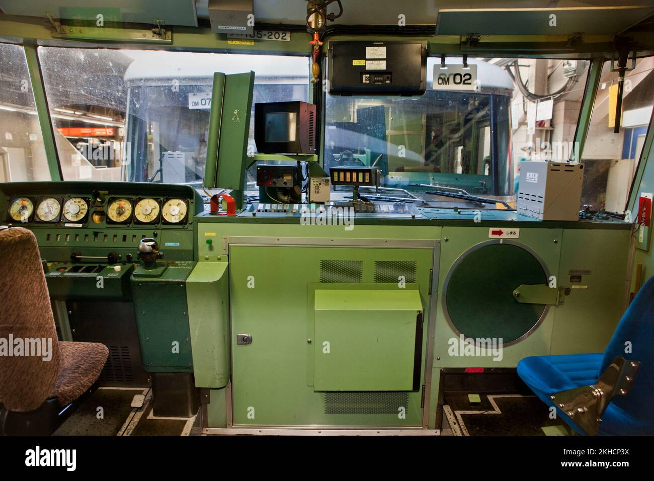 A look inside a train's driver cab in Ueno Station, Tokyo, Japan Stock ...