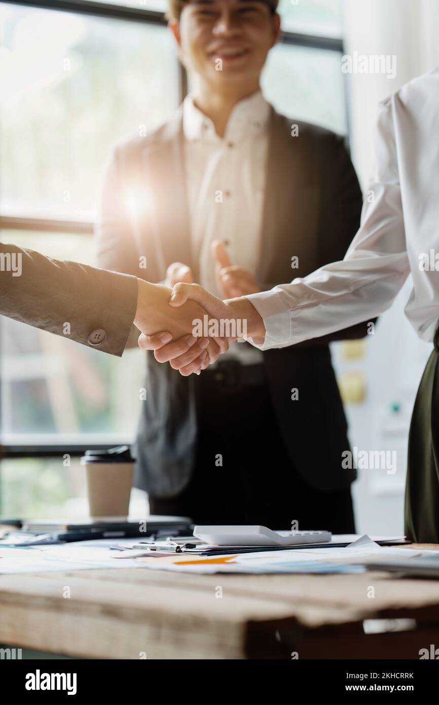 Business partnership meeting concept. Image businessmans handshake. Successful businessmen ...