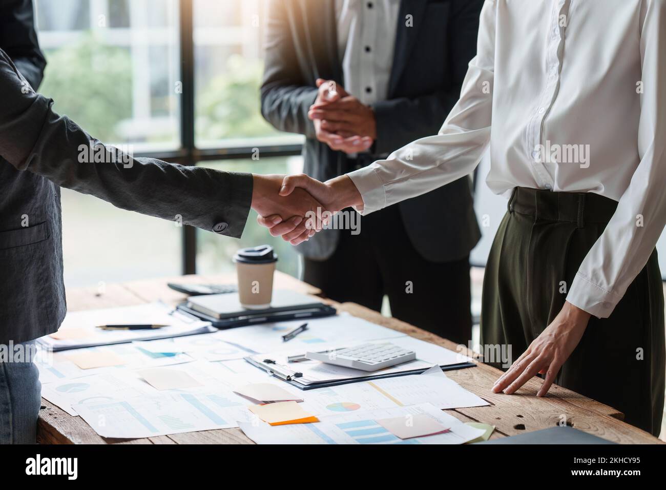 Business partnership meeting concept. Image businessmans handshake. Successful businessmen ...