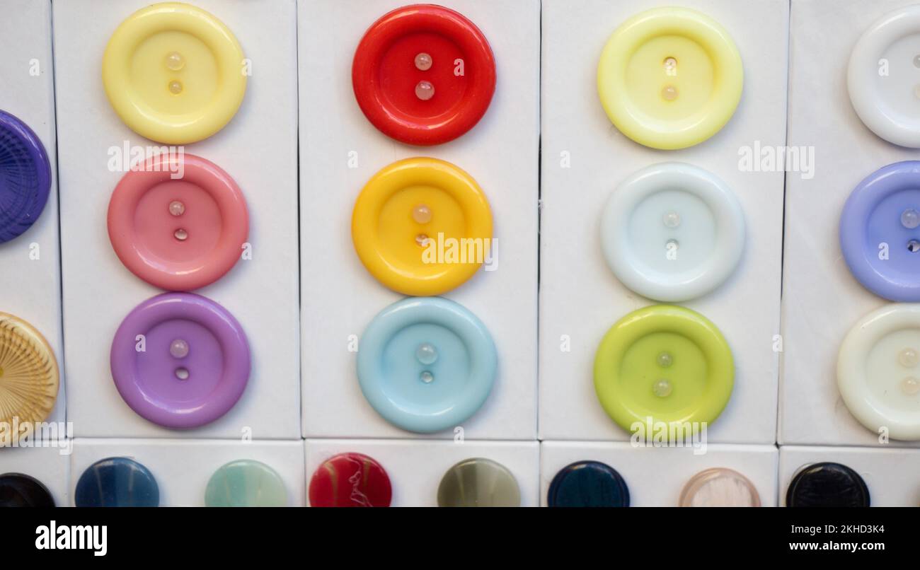 Set of a colorful bright sewing buttons Stock Photo - Alamy