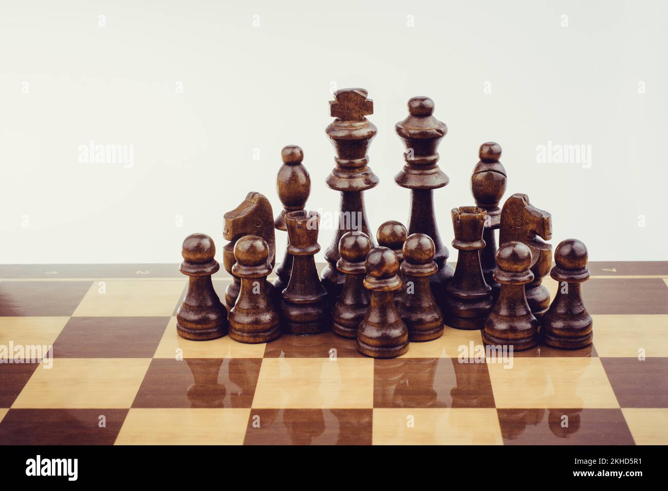 Chess board with chess pieces on it Stock Photo - Alamy