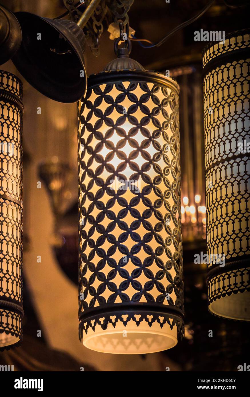 Old Ottoman style ceiling lamps for interior decoration Stock Photo - Alamy