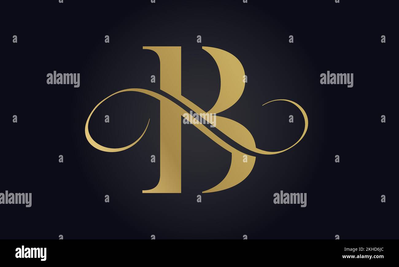Luxury Letter B Logo Template In Gold Color. Initial Luxury B Letter ...