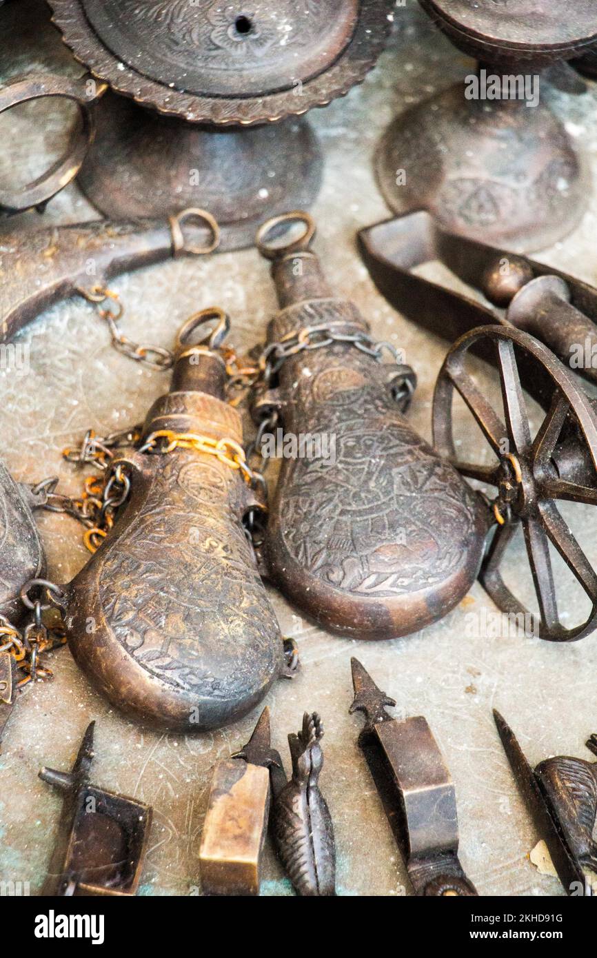 Old retro style flask bottle canteen in the view Stock Photo - Alamy