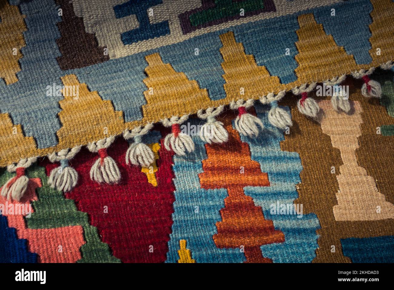 Old hand made carpet and rugs of traditional types Stock Photo - Alamy