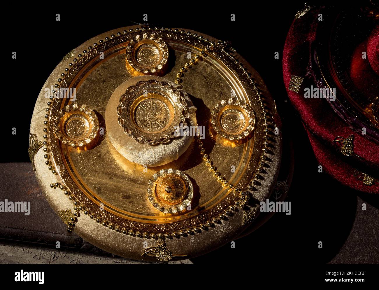 Taditional Turkish metal plates in the view Stock Photo - Alamy