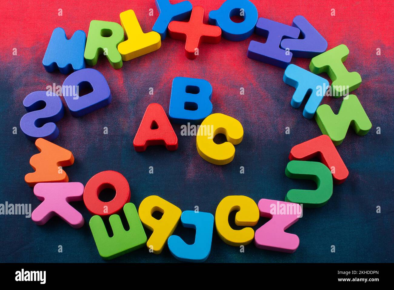 Colorful ABC Letters of Alphabet made of wood Stock Photo - Alamy