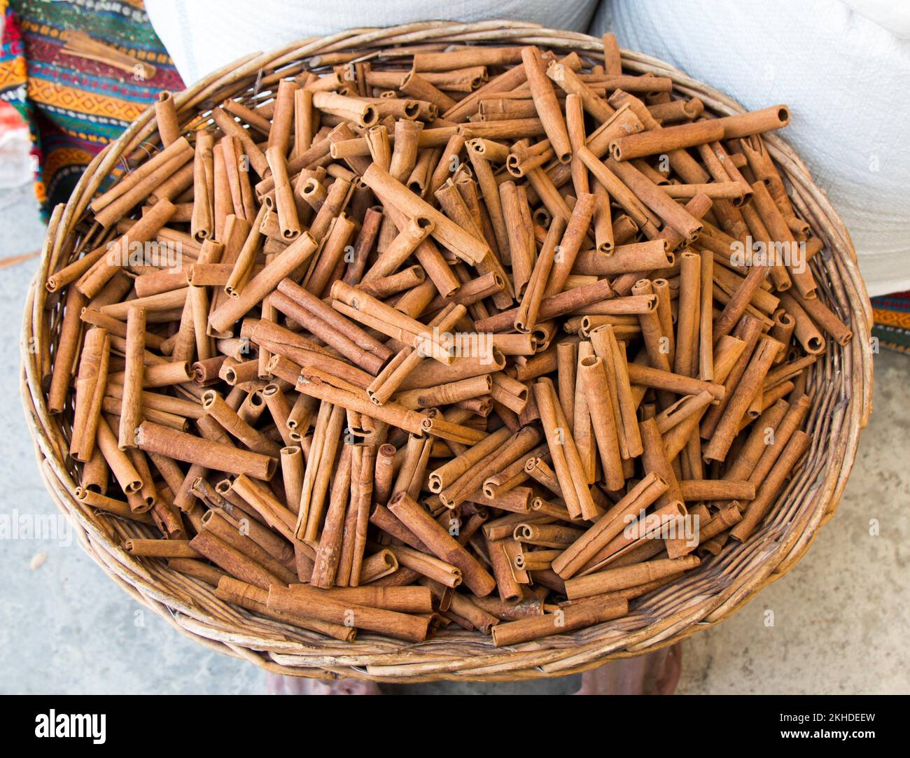 Stack of of Cinnamon sticks in view as background Stock Photo - Alamy