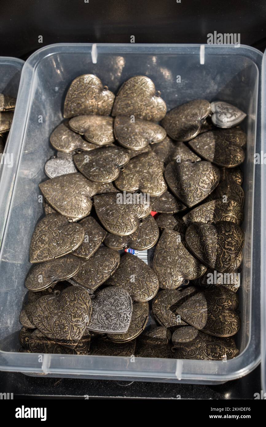 Colorful decorative objects in the shape of a heart Stock Photo - Alamy