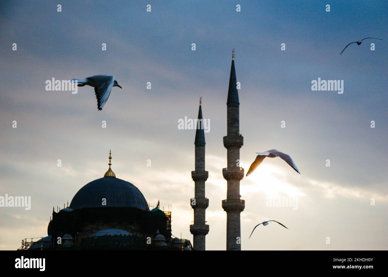 Minaret made of stone in Ottoman time Mosques in view Stock Photo - Alamy
