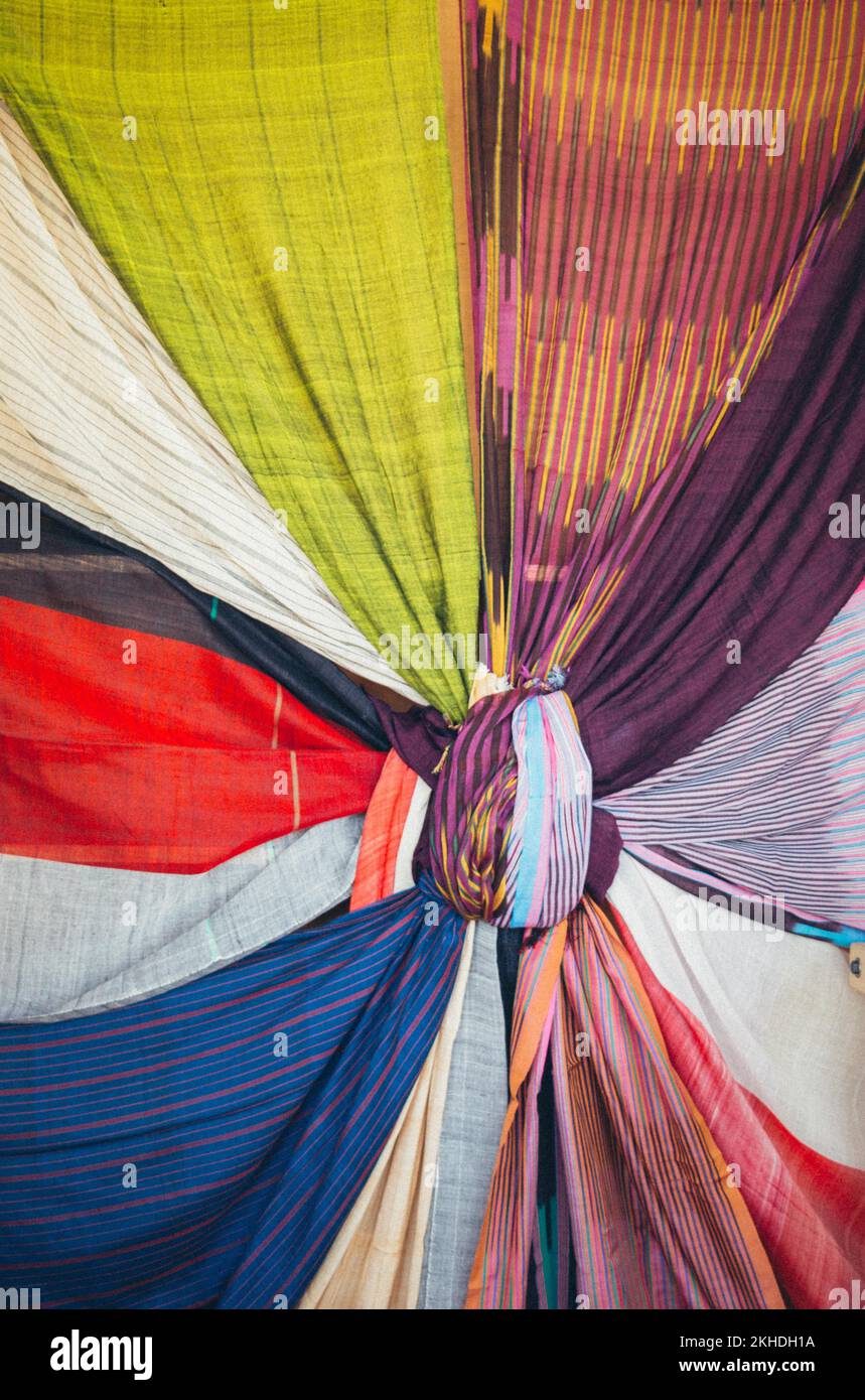 Examples of colorful fabric of various color and type Stock Photo - Alamy