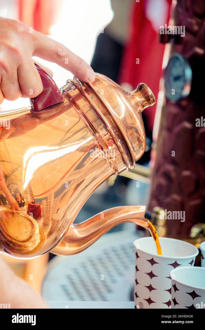 Turkish tea pot made in a traditional style Stock Photo - Alamy
