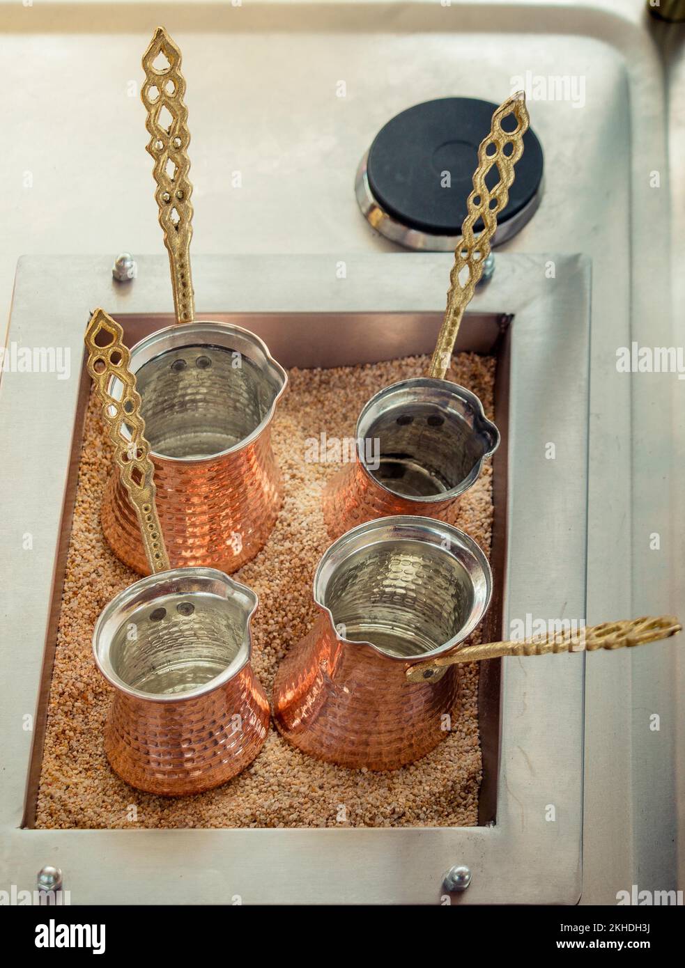 Turkish coffee pots made in a traditional style Stock Photo - Alamy