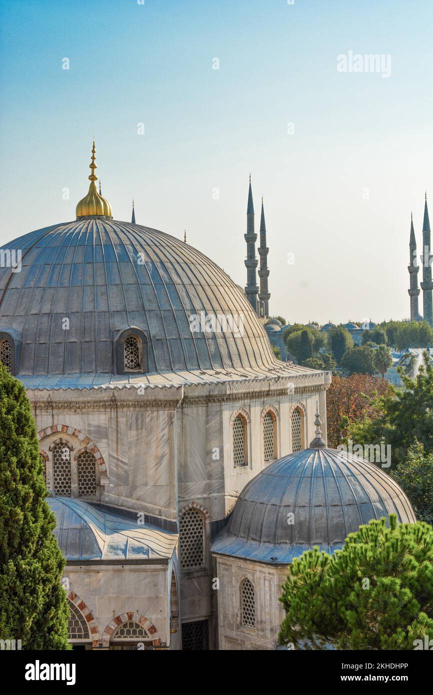 Minaret made of stone in Ottoman time Mosques in view Stock Photo - Alamy