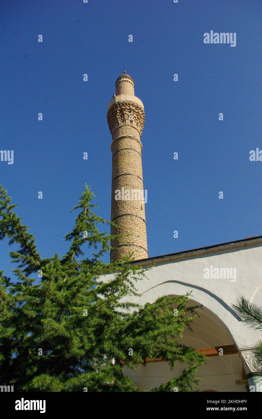 Minaret made of stone in Ottoman time Mosques in view Stock Photo - Alamy