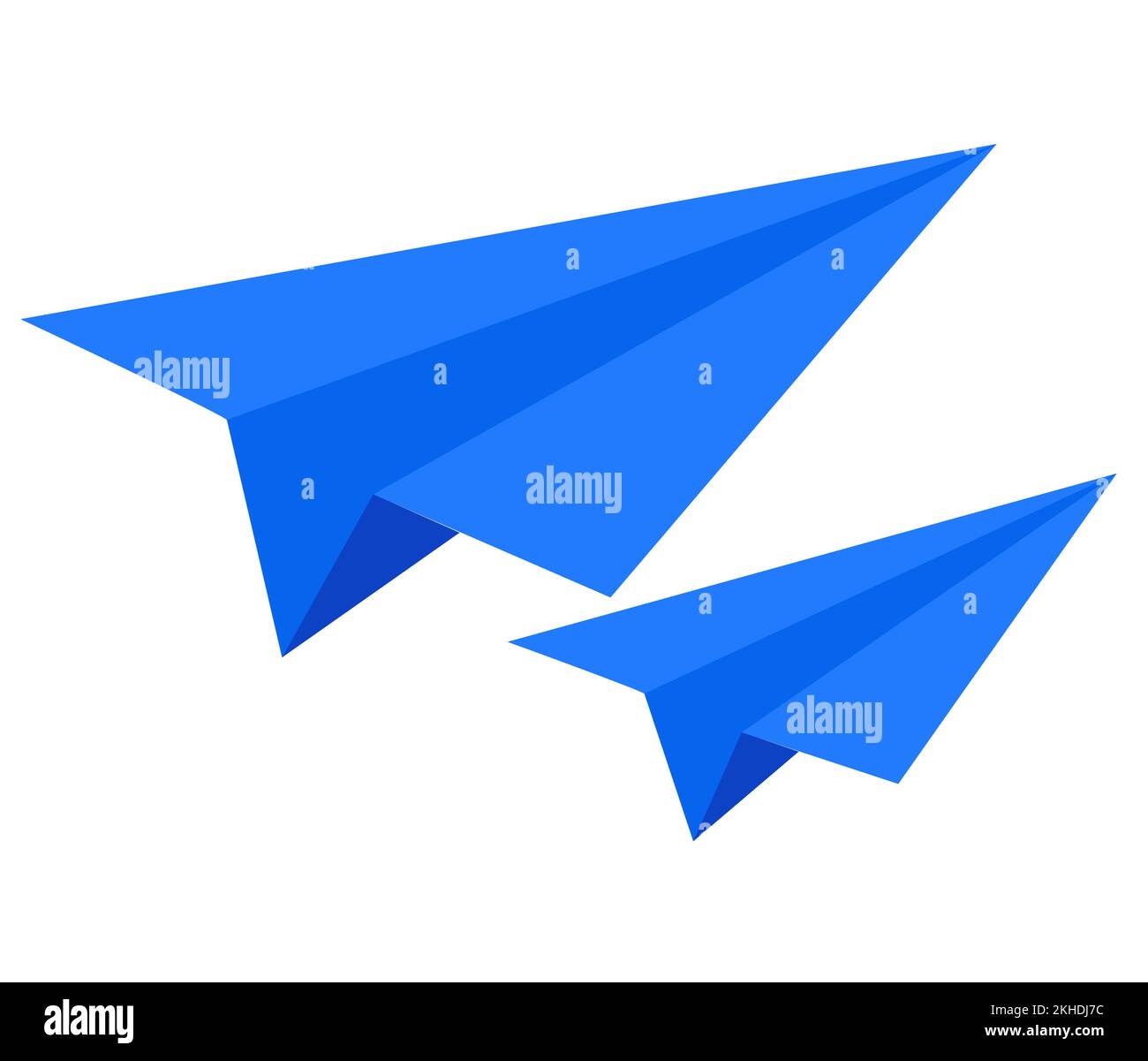 Blue paper airplanes icon on white background. Paper plane sign ...