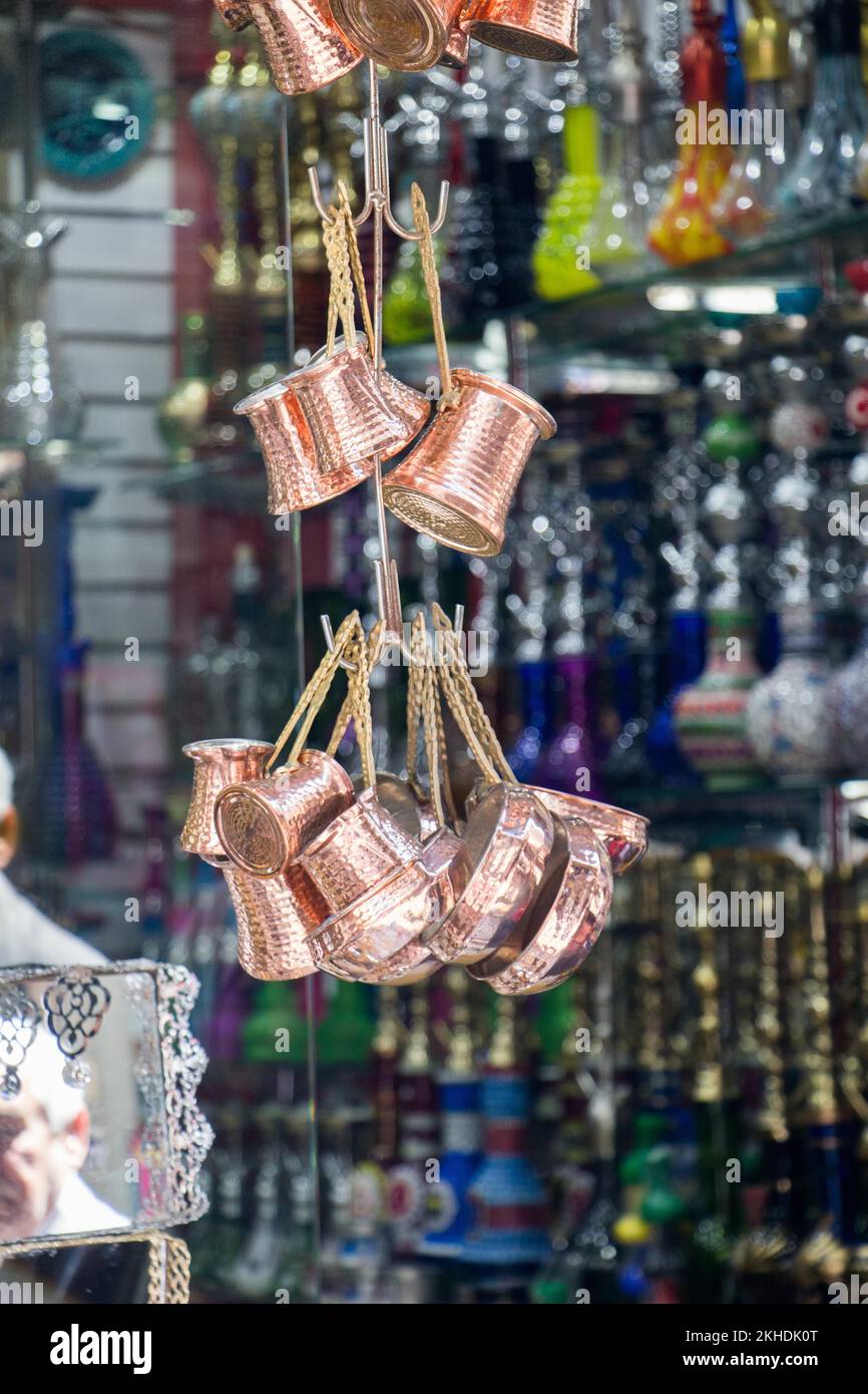 Turkish coffee pots made in a traditional style Stock Photo - Alamy