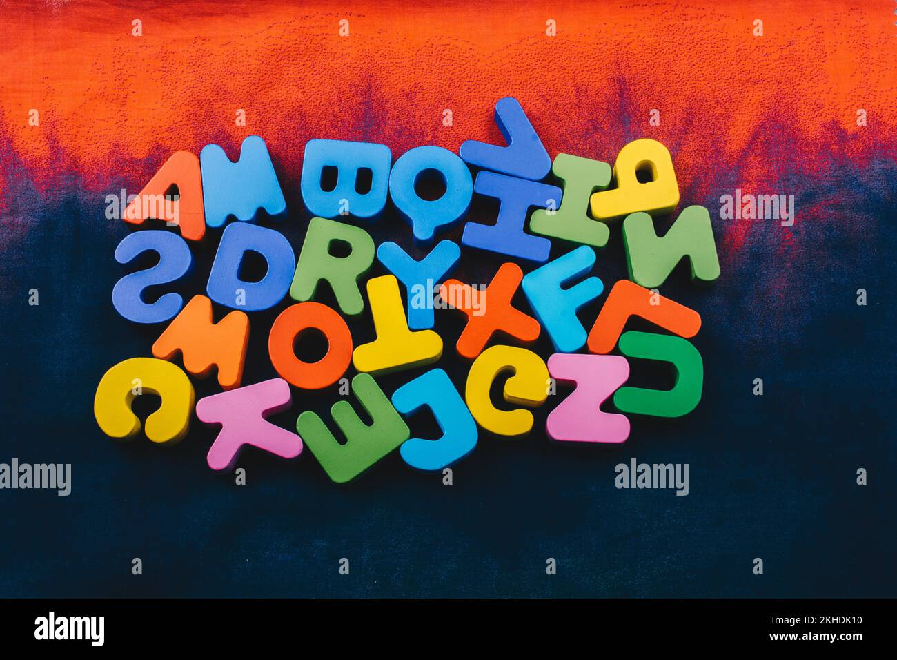 Colorful Letters of Alphabet made of wood Stock Photo - Alamy
