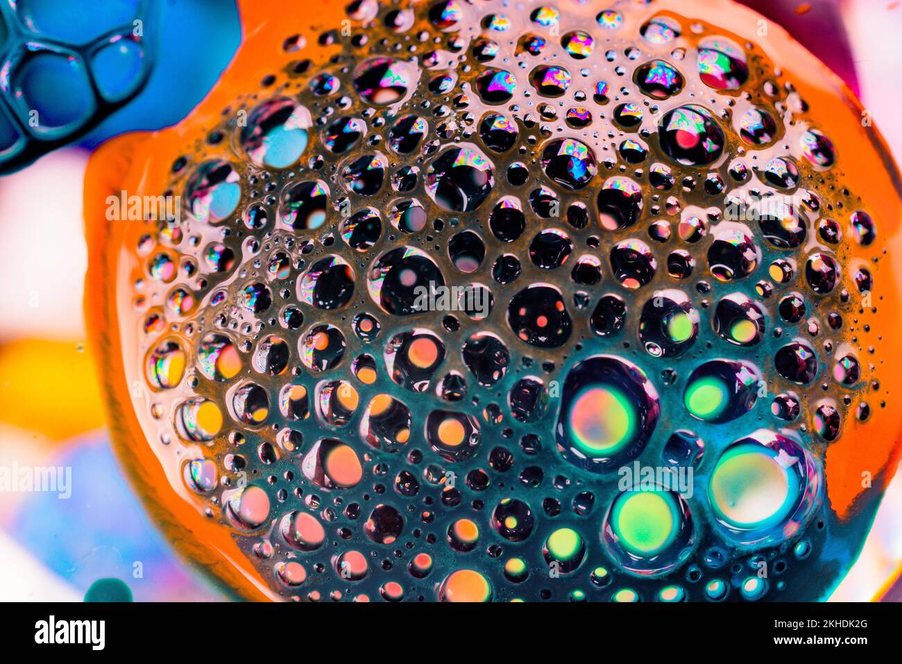 Abstract color bubbles of paint as artistic color background Stock ...