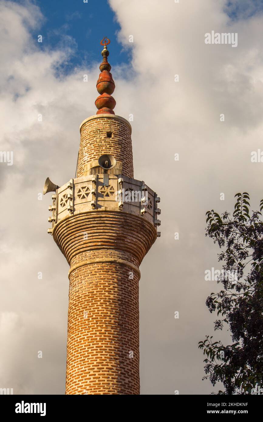 Minaret made of stone in Ottoman time Mosques in view Stock Photo - Alamy