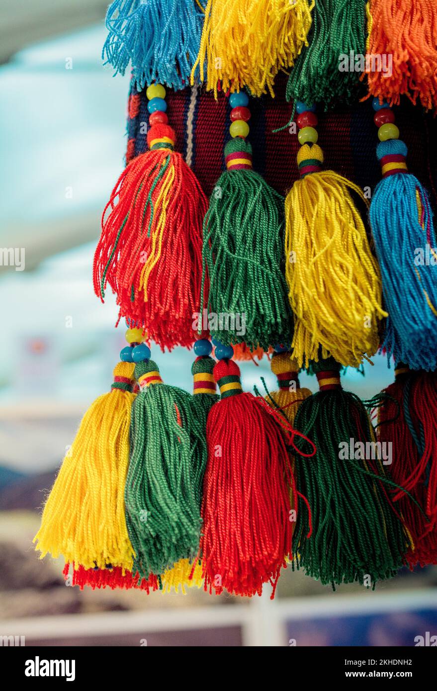 Selection of Ottoman Turkish traditional tassels in various colors ...