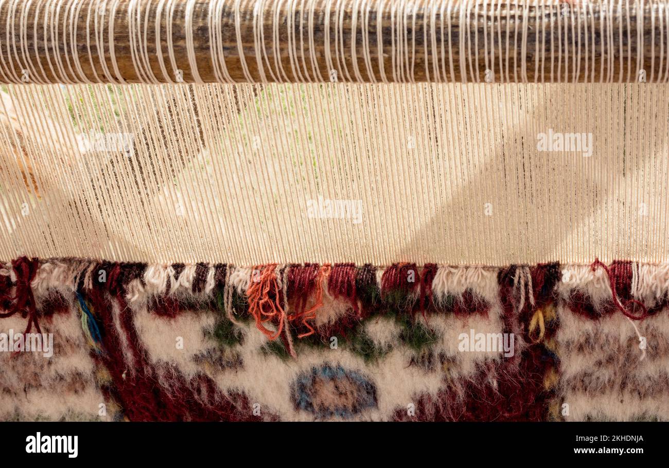 Carpet of traditional types made on a loom Stock Photo - Alamy