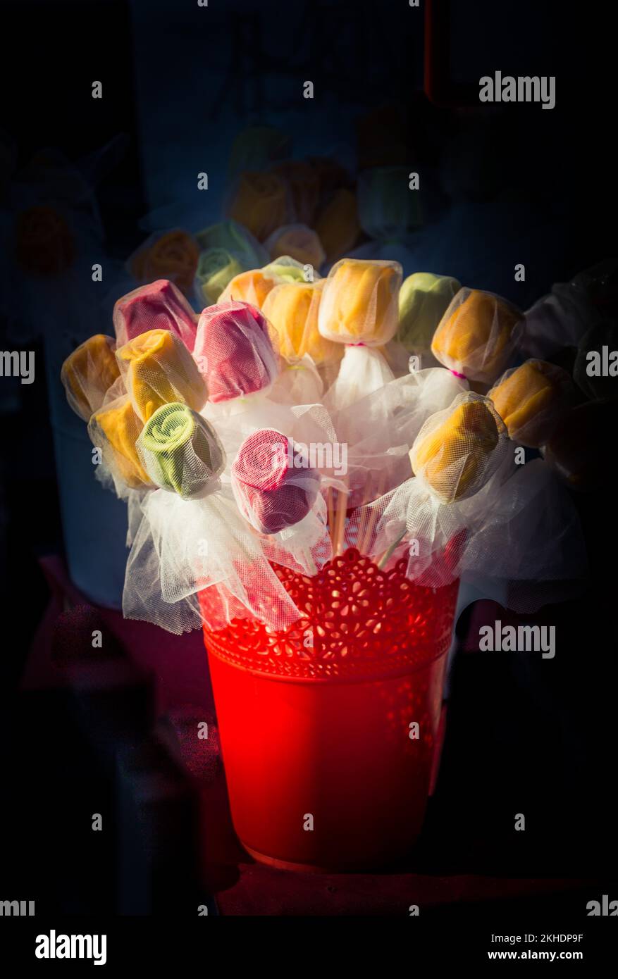 Collection of bars of colorful soup in the shape of rose Stock Photo ...