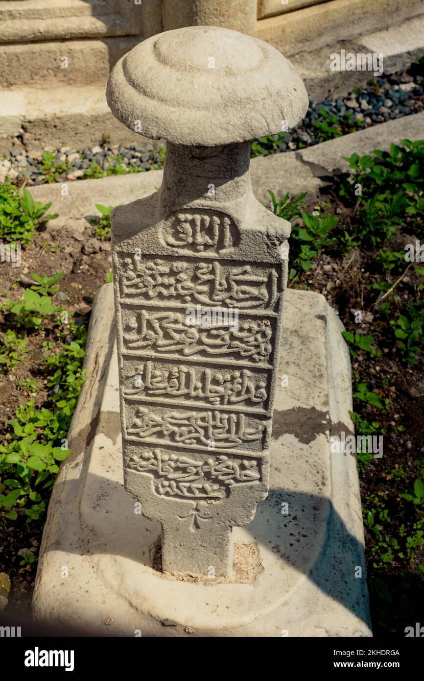 Ottoman style decorative art in marble tomb in cemetery Stock Photo - Alamy