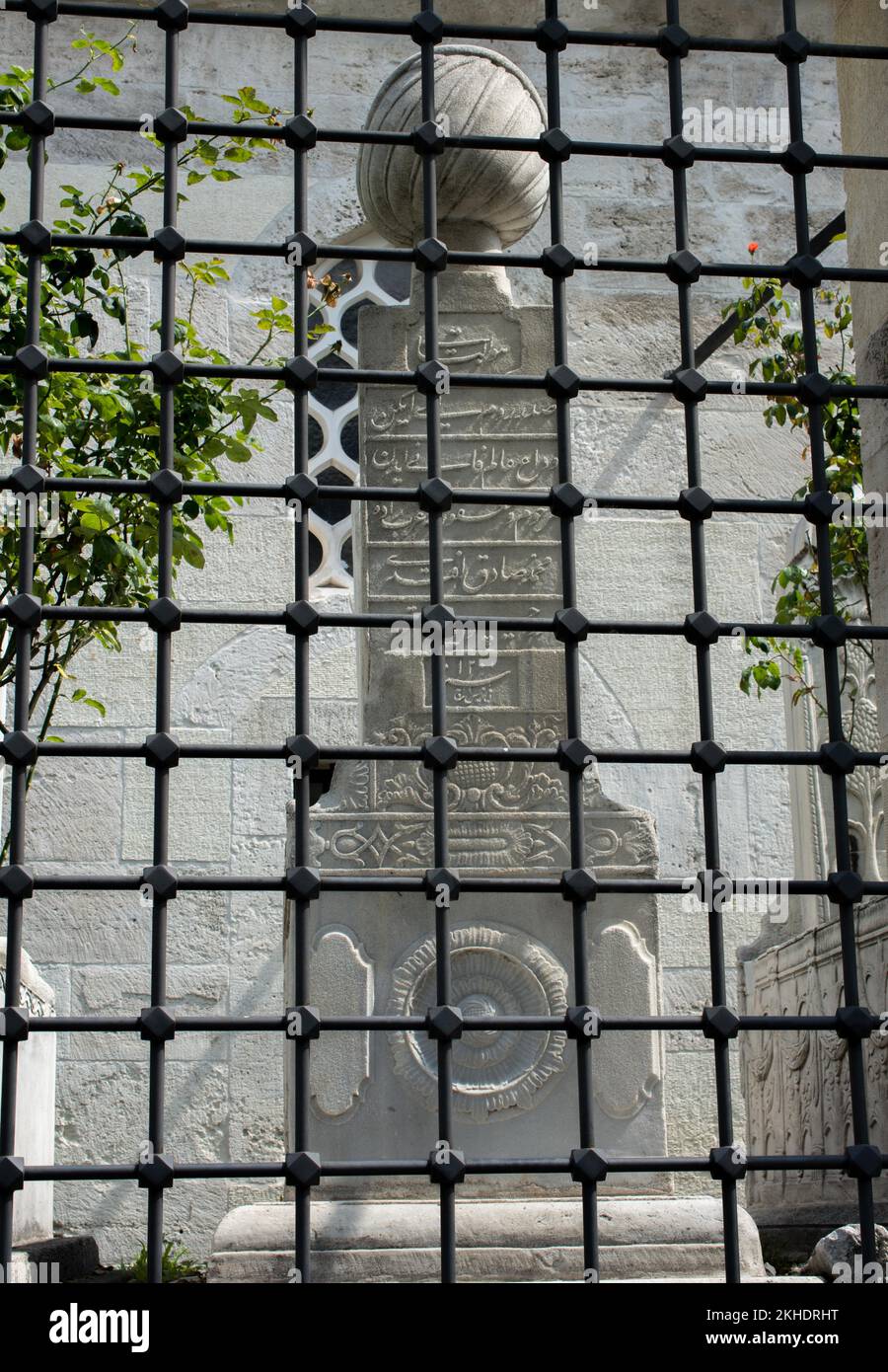 Ottoman style decorative art in marble tomb in cemetery Stock Photo - Alamy