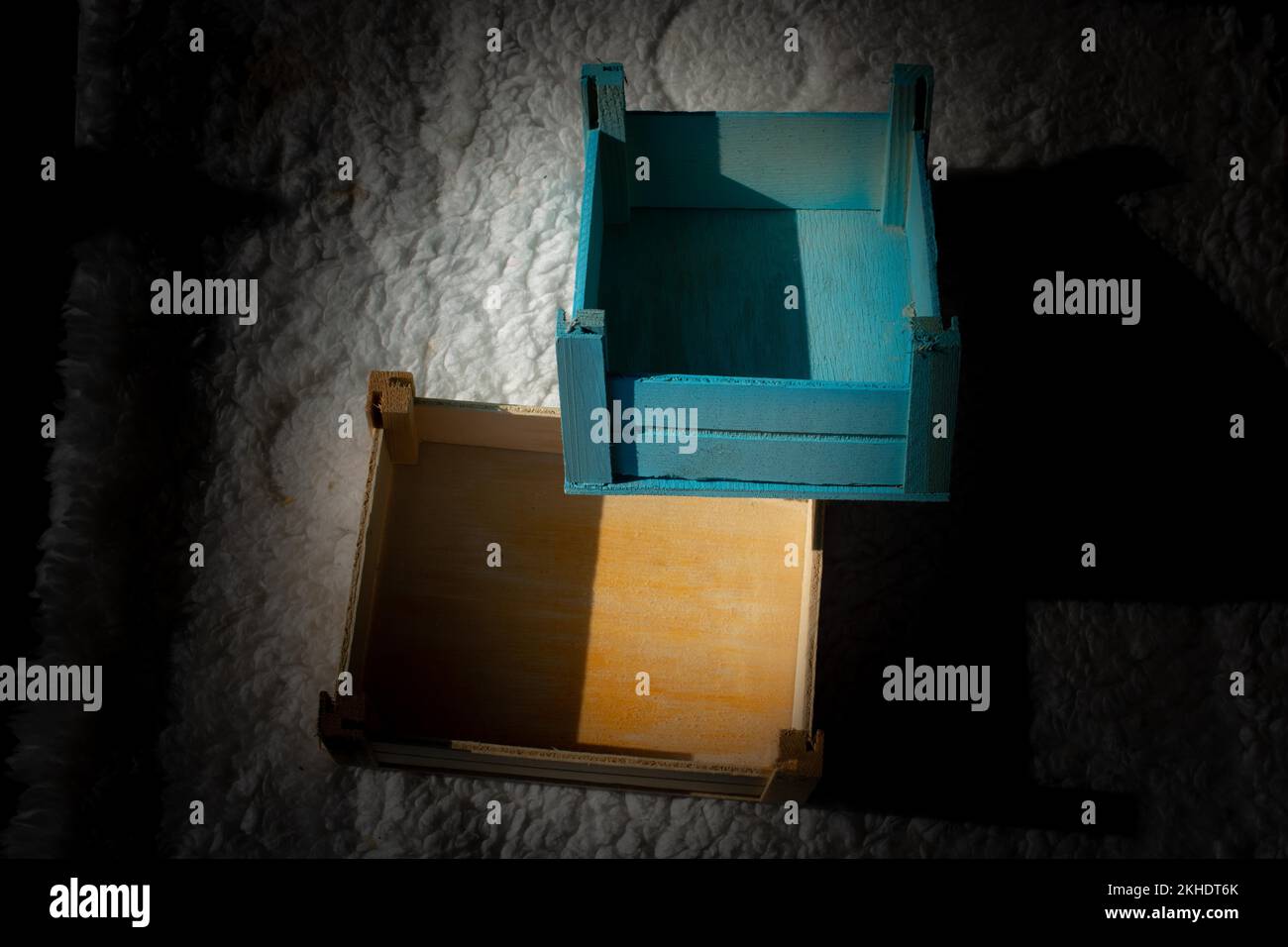 Colorful wooden empty crate boxes for sale in a market place Stock ...