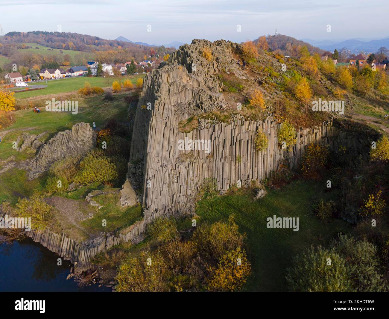 Drone shot, manor house rock, Panska skala, basal elevation, natural ...