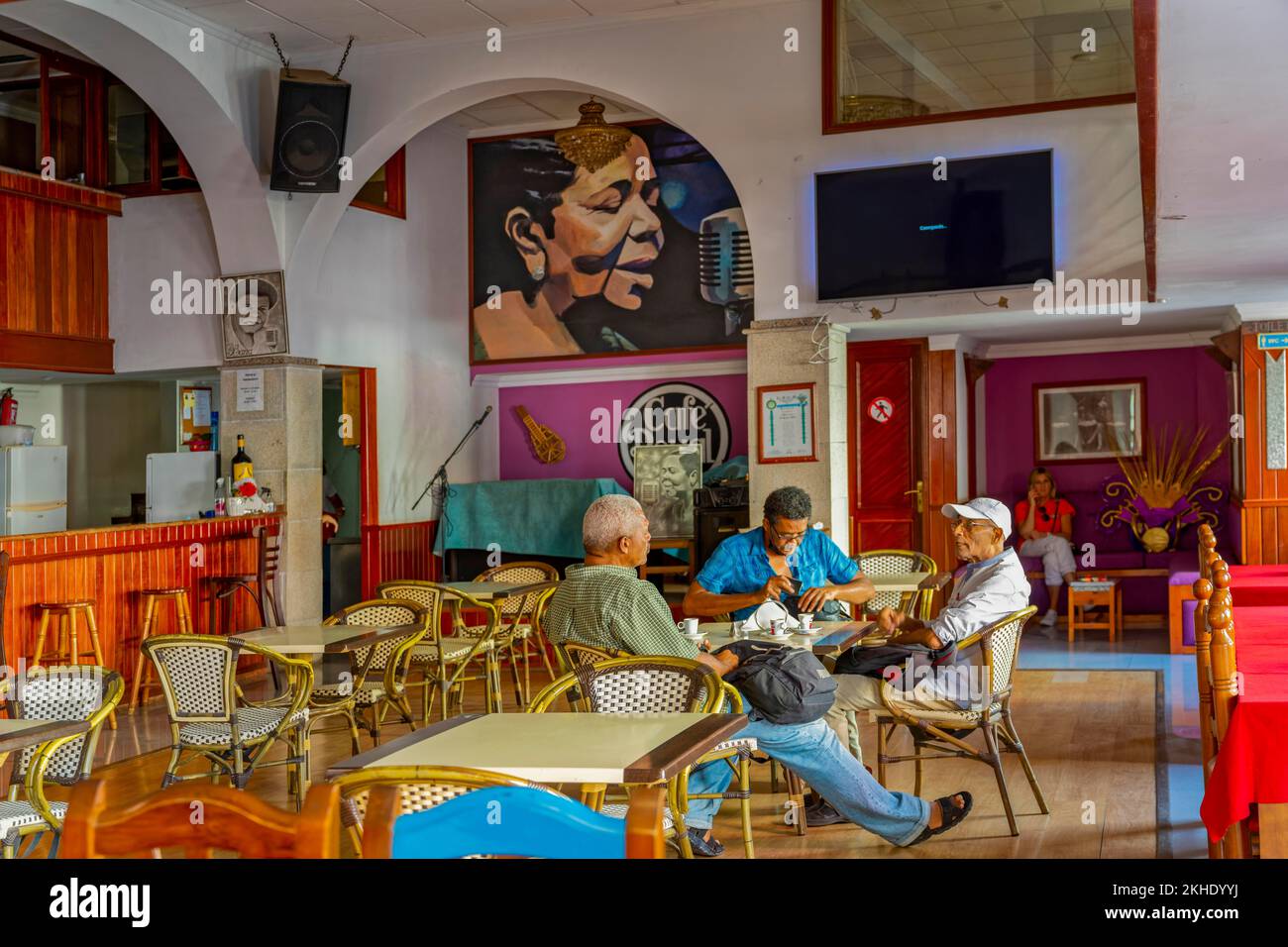 Cafe Royal Interior Mindelo on Sao Vicente Island Cape Verde Stock ...