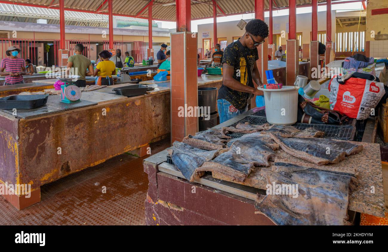 Fish Market Mindelo on Sao Vicente Island Cape Verde Stock Photo - Alamy