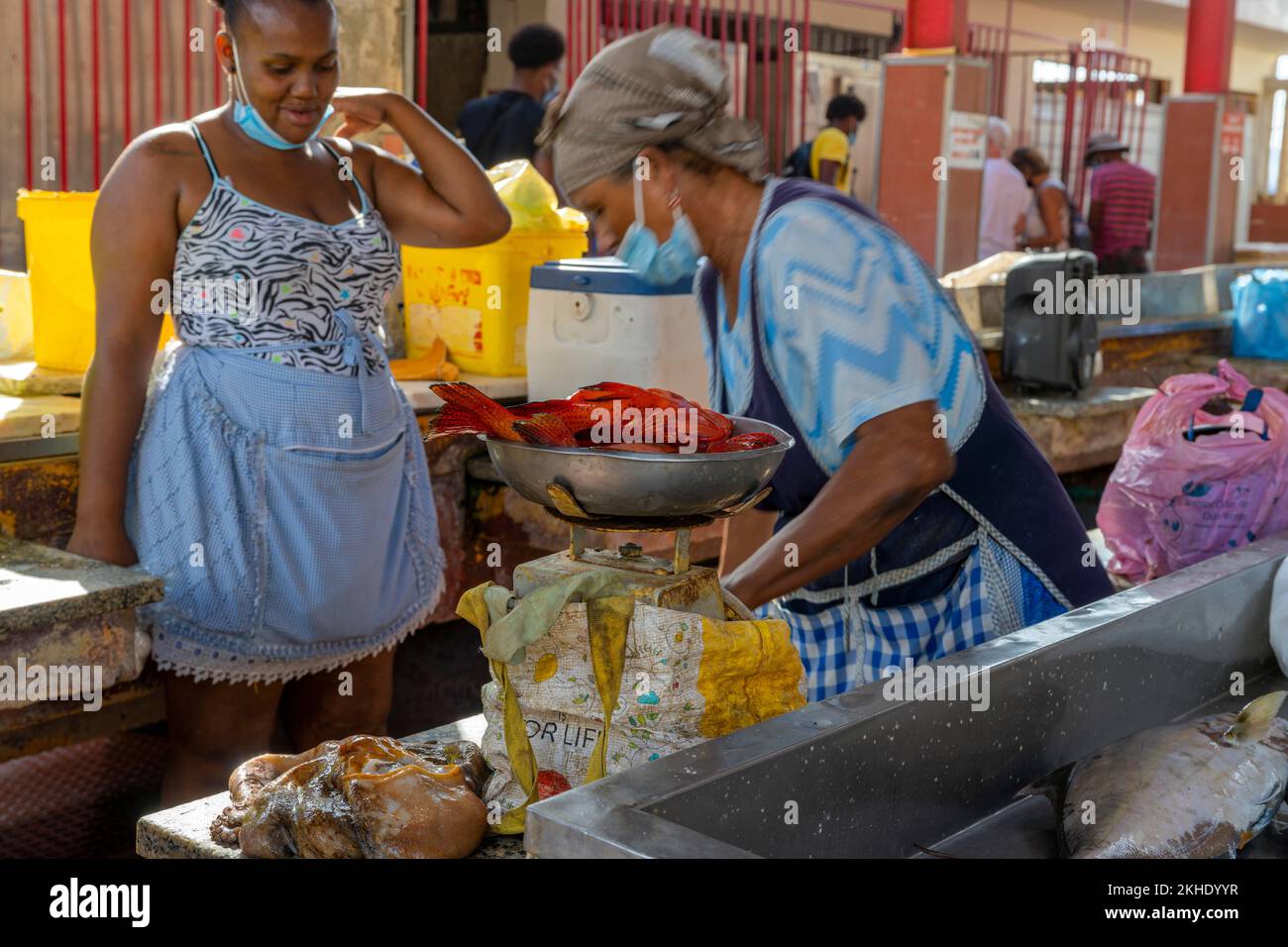 Fish Market Mindelo on Sao Vicente Island Cape Verde Stock Photo - Alamy