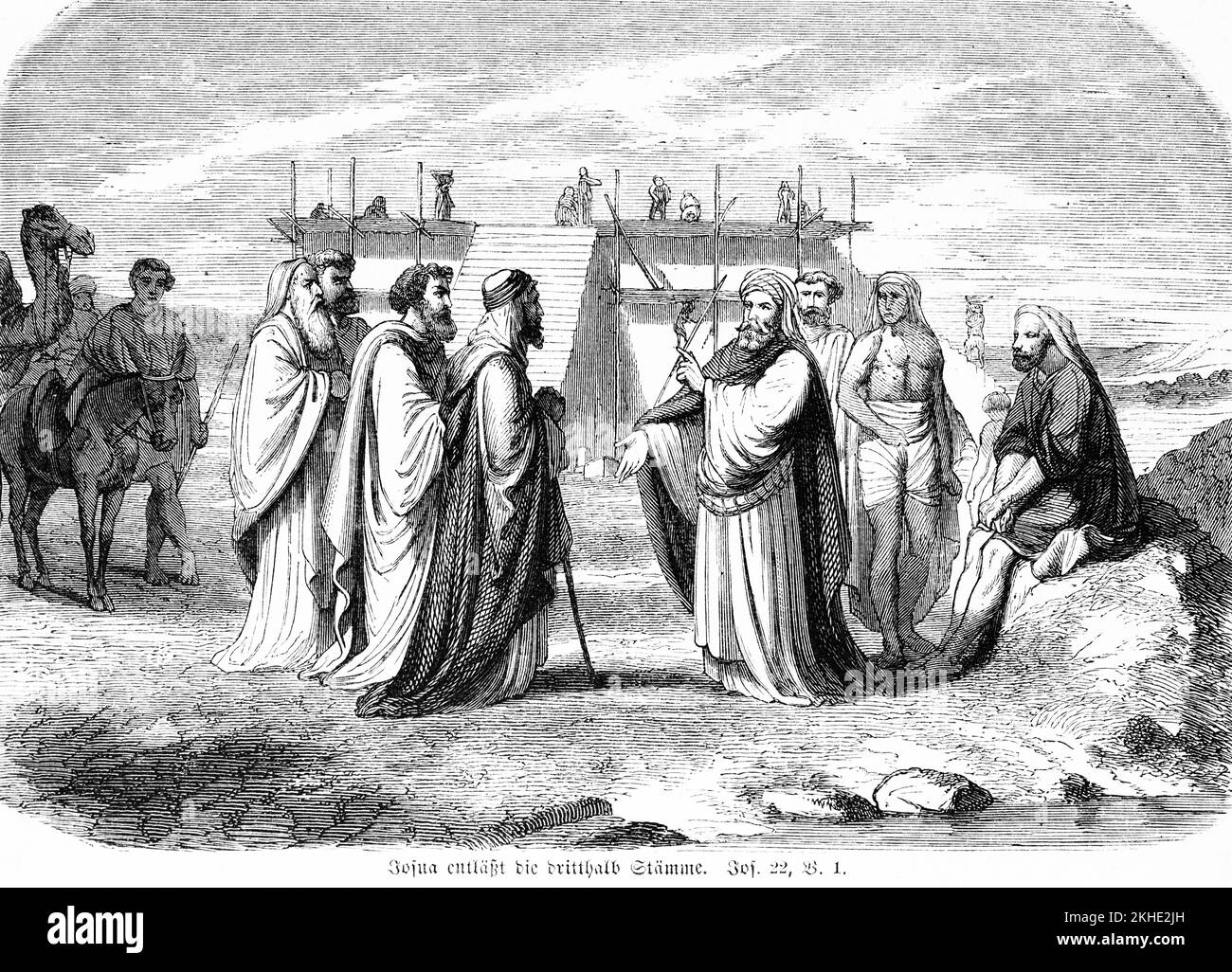 Joshua dismisses the three and a half tribes, Reubenite, Gadite ...