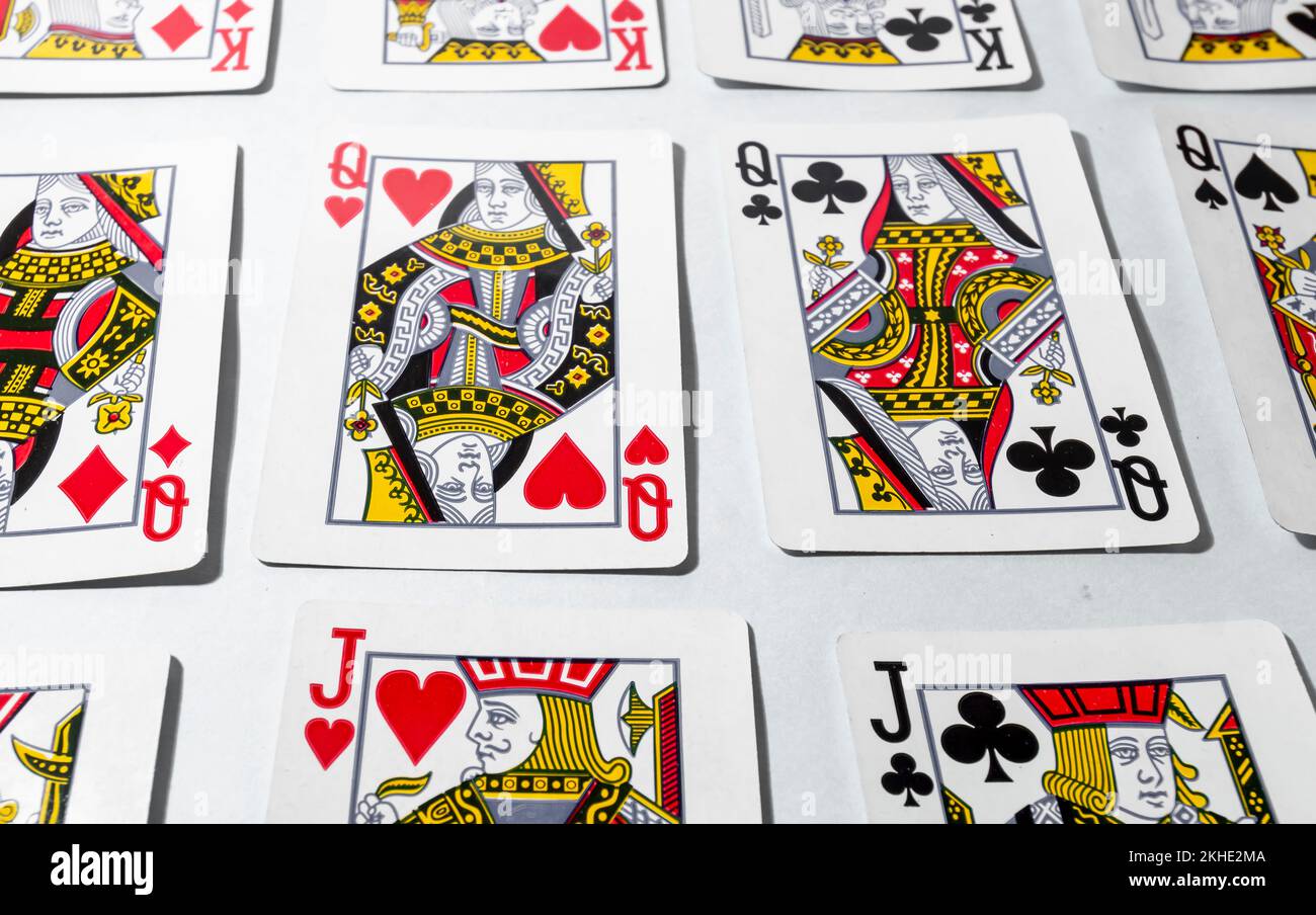 Poker deck with white background,several playing cards with white ...