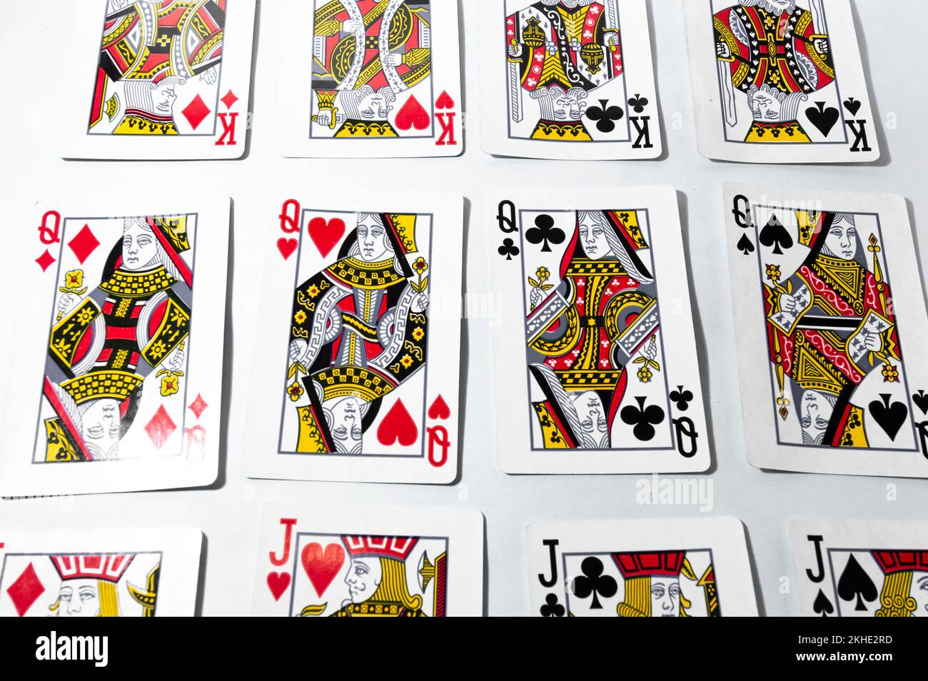Poker deck with white background,several playing cards with white ...