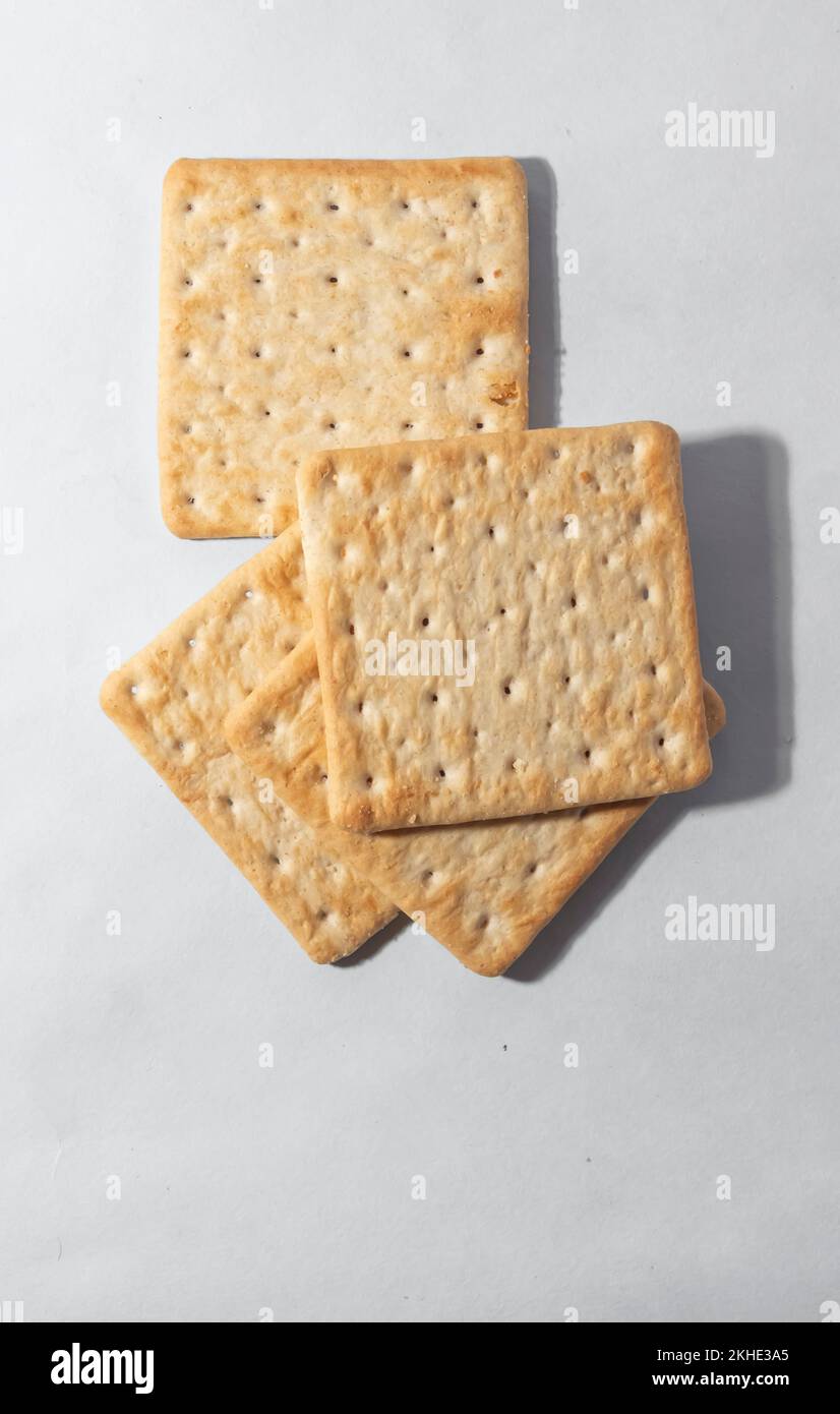 Salt crackers with white background for clipping Stock Photo - Alamy