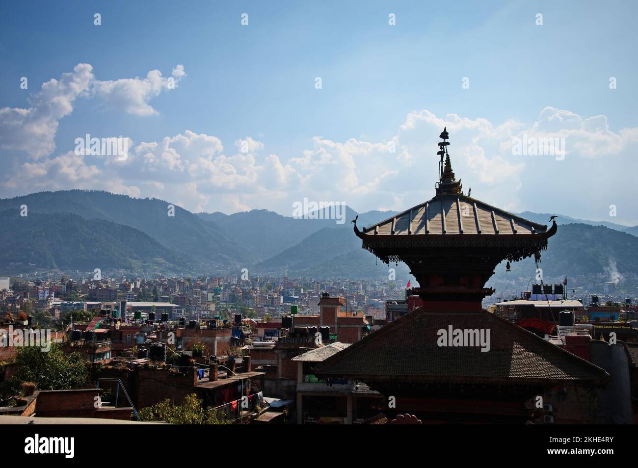 Cityscape of Kathmandu in Nepal with temple in front Stock Photo - Alamy