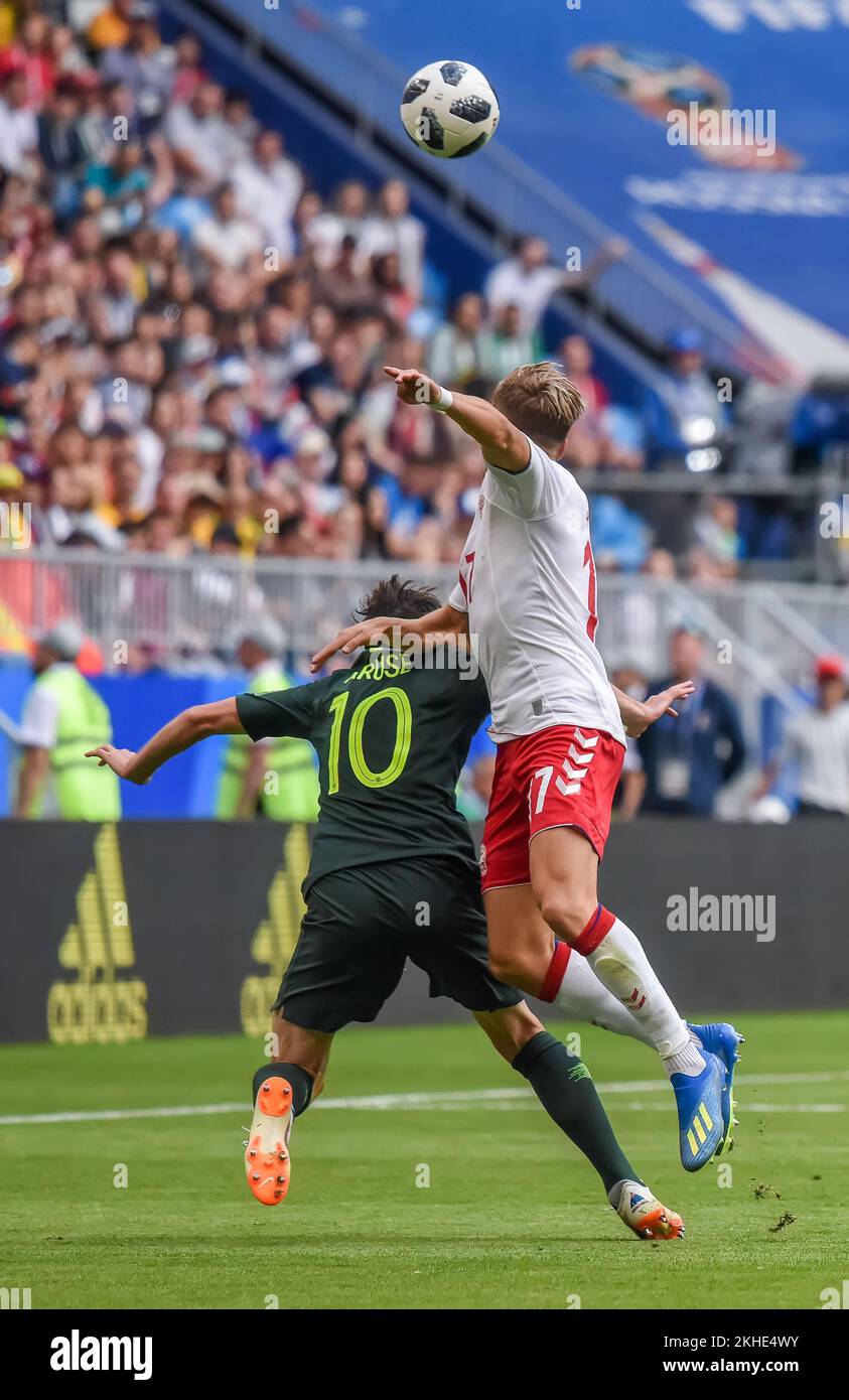 Samara, Russia – June 21, 2018. Denmark national football team defender ...